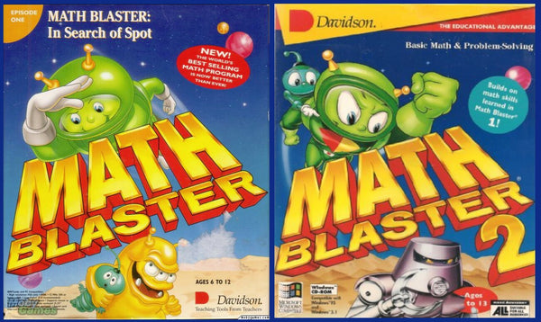 MATH BLASTER 1 AND 2 SPOT & LOST CITY +1Clk Windows 11 10 8 7 Vista XP ...